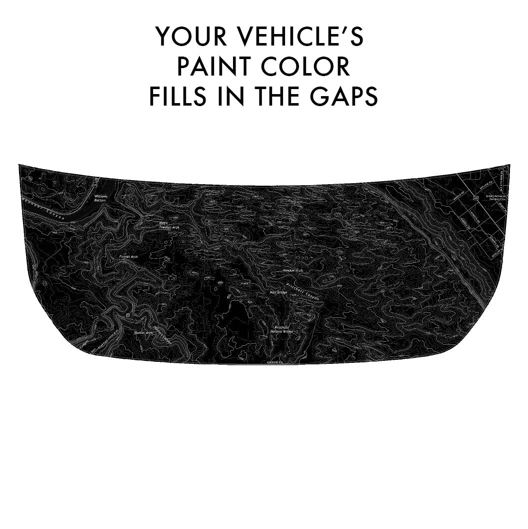 Stealth Black Moab Topographic Map Hood Overlay (Printed Series) - 202 ...