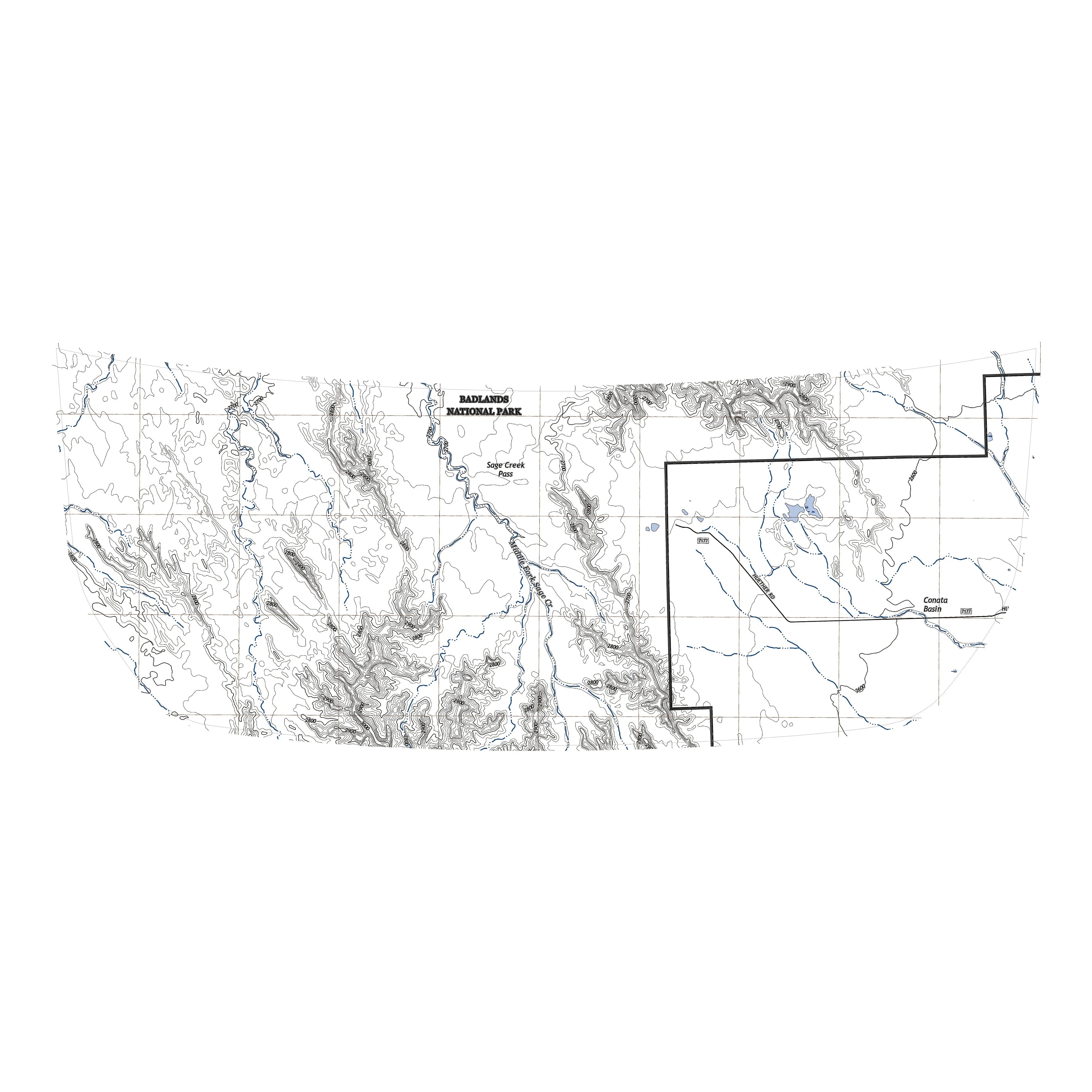Stealth Clear Badlands Topographic Map Hood Overlay - 2021+ Bronco ...